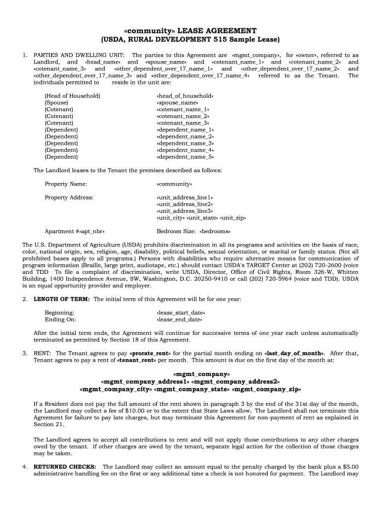 Fillable Online Community Lease Agreement Fax Email Print - pdfFiller