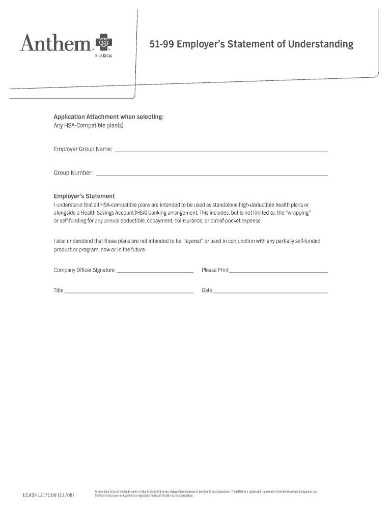 Fillable Online Employer’s Statement of Understanding Fax Email Print ...