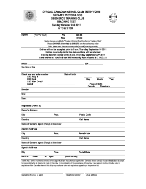 Fillable Online TT 2011 entry form 1.doc Fax Email Print - pdfFiller