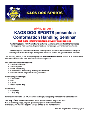 Fillable Online KAOS DOG SPORTS presents a Conformation bb - Canuck ...
