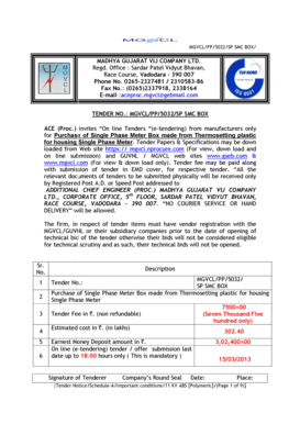 Fillable Online Tender Notice Imp Conditions Schedule Adoc Fax Email Print - pdfFiller