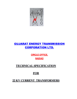 Fillable Online Technical specification for 22 kv current transformers ...