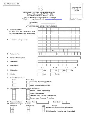 Fillable Online mgm mpth 2013 14 form Fax Email Print - pdfFiller