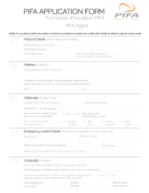 Fillable Online PIFA APPLICATION FORM .01 .02 - Francaustralia Fax ...