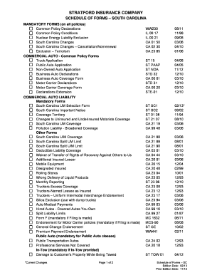 Fillable Online Stratford SC Schedule of Forms Fax Email Print - pdfFiller