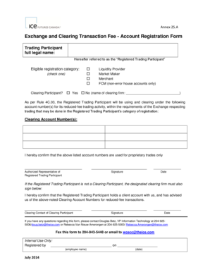 Fillable Online Exchange and Clearing Transaction Fee - Account ...