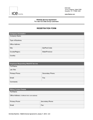 Fillable Online REGISTRATION FORM - ICE Fax Email Print - pdfFiller