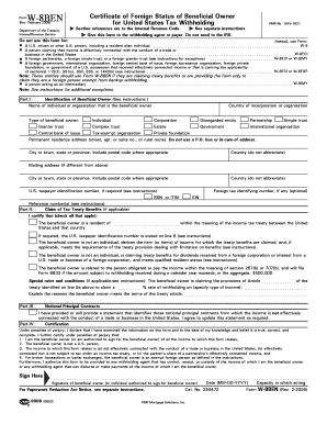 Fillable Online W-8 BEN Form - UniBank Fax Email Print - pdfFiller