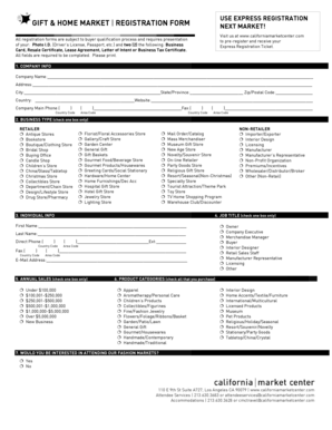 Fillable Online FASHION MARKET REGISTRATION FORM Fax Email Print ...