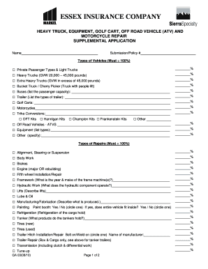 Fillable Online HEAVY TRUCK, EQUIPMENT, GOLF CART, OFF ROAD VEHICLE ...