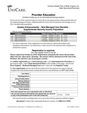 Fillable Online Provider Education - UniCare Fax Email Print - pdfFiller