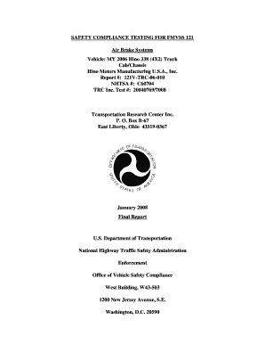 Fillable Online SAFETY COMPLIANCE TESTING FOR FMVSS 121 Fax Email Print ...