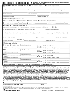 Fillable Online Employee Enrollment Form - Spanish - SuperAgent Fax Email Print - pdfFiller