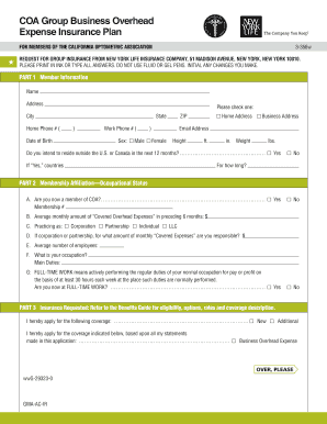 Fillable Online Benefits Guide for COA Members Fax Email Print - pdfFiller