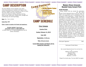 Fillable Online CAMP DESCRIPTION CAMP SCHEDULE Clinic Schedule Fax ...
