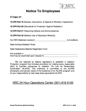 Fillable Online Notice To Employees Fax Email Print - pdfFiller