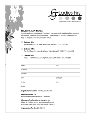 Fillable Online REGISTRATION FORM - Cozen O'Connor Fax Email Print ...