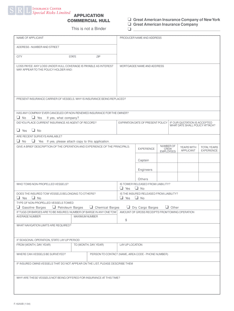 Fillable Online COMMERCIAL HULL Fax Email Print - pdfFiller