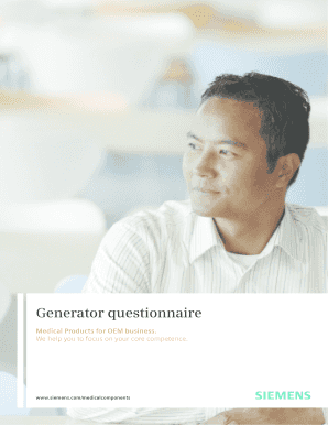Fillable Online Generator questionnaire - Siemens Fax Email Print ...