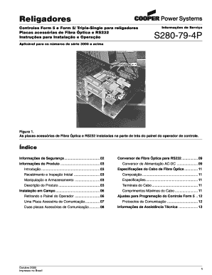 Preenchível Disponível S280-79-4P Controles Form 5 e Form 5/Triple ...