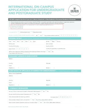 Fillable Online Deakin University application form - Degrees Abroad Fax Email Print - pdfFiller