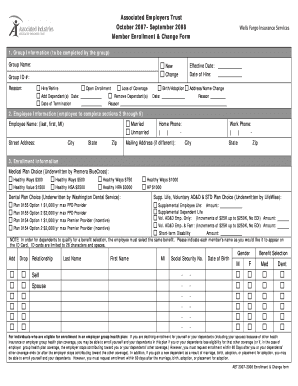 Fillable Online AET 2007-2008 Enrollment Change Form.doc Fax Email ...