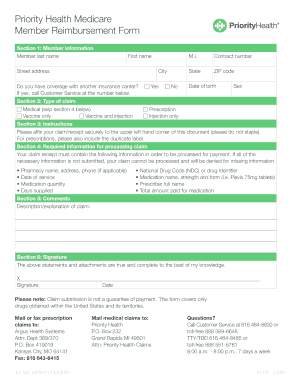 Priority Health Reimbursement Form - Fill Online, Printable, Fillable ...