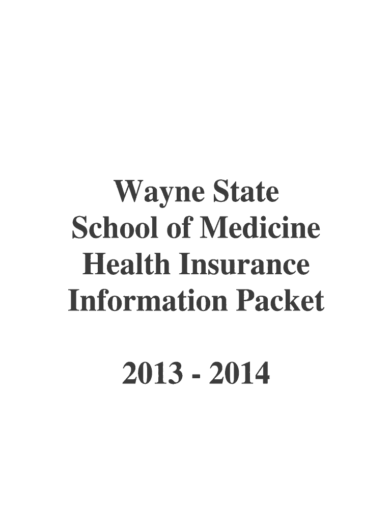 Fillable Online Wayne State School of Medicine Health Insurance ...