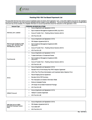 Fillable Online Pershing PAS- RIA Fee-Based Paperwork List This ...