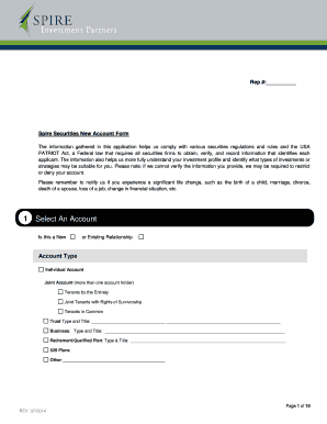 Fillable Online Spire New Account Form - Spire Intranet Login Fax Email ...