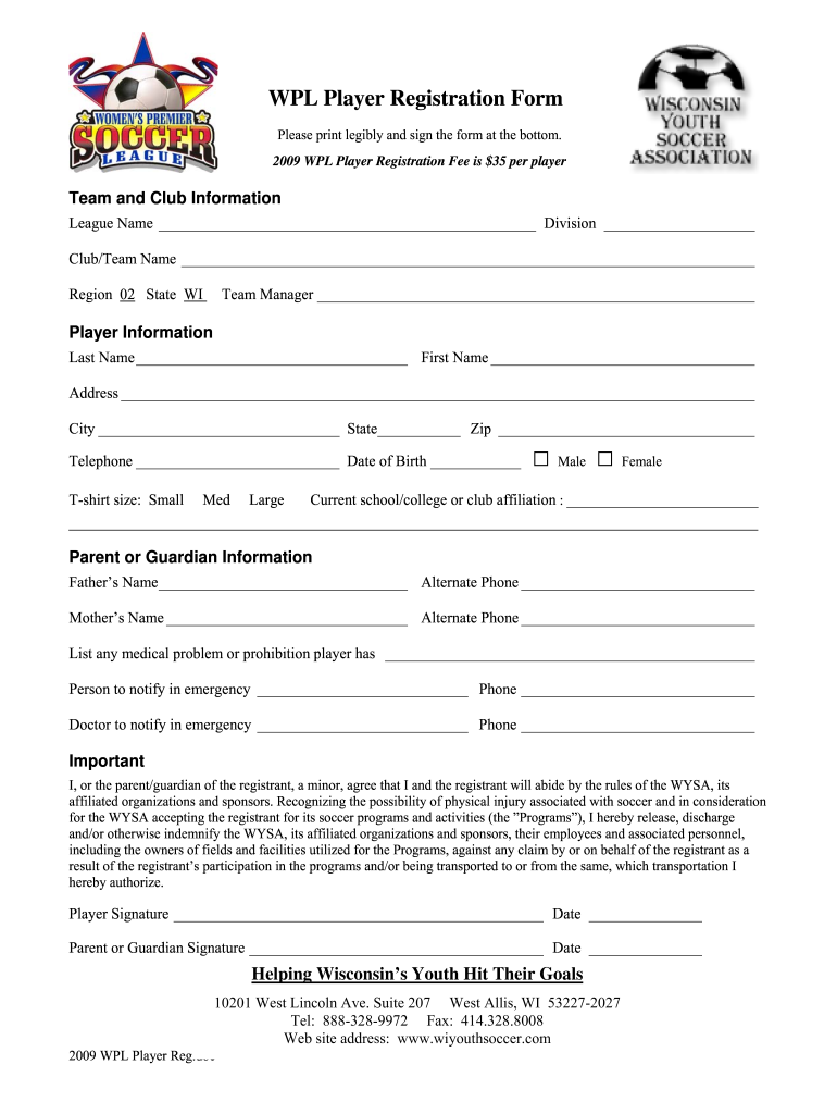 Soccer Registration Form Template Word Fill Out Sign Online DocHub