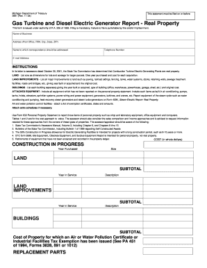 Fillable Online 3991, Gas Turbine and Diesel Electric Generator Report ...
