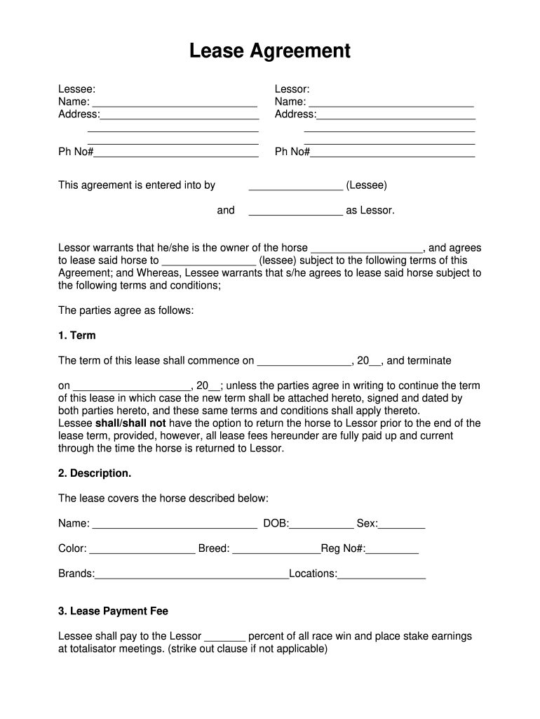 Horse Lease Agreementpdf - Fox Trot Farm: Fill out & sign online | DocHub