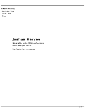 Fillable Online Attachment(s) - Curriculum Vitae - Cover Letter - Photo ...