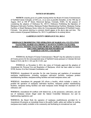 Fillable Online NOTICE OF HEARING NOTICE is hereby given of a public ...