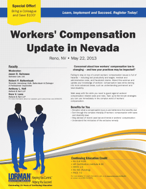 Fillable Online Workers' Compensation Update in Nevada - Holland & Hart ...