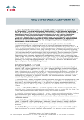 Remplissable En Ligne CISCO UNIFIED CALLMANAGER VERSION 4.2 Fax Email Imprimer - pdfFiller