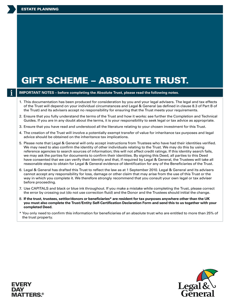 Fillable Online Absolute Trust Gift Scheme Fax Email Print - pdfFiller