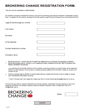 Fillable Online Brokering change registration form. - Legal & General Fax Email Print - pdfFiller