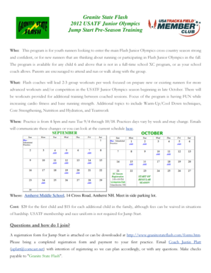 Fillable Online Flash JUMP START Information and Registration Form Fax ...