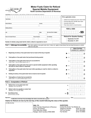 Fillable Online Motor Fuels Claim for Refund Fax Email Print - pdfFiller