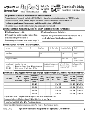 Fillable Online Application and Connecticut Pre-Existing Renewal Form ...