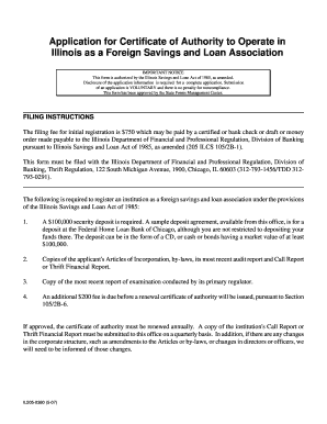 Fillable Online Application for Certificate of Authority to Operate in ...