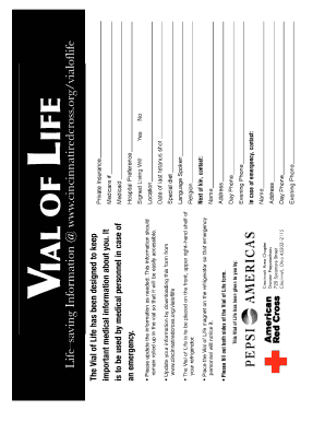 Fillable Online Vial of Life Form - E-Gov Link Fax Email Print - pdfFiller