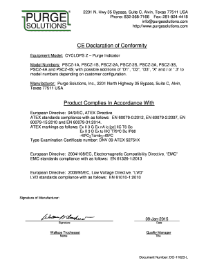 Fillable Online CE Declaration of Conformity Product Complies In bb ...
