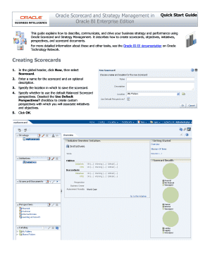 Fillable Online Oracle Scorecard and Strategy Management in Fax Email ...