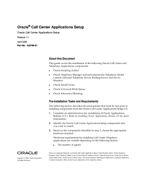 Fillable Online Oracle Call Center Applications Setup Fax Email Print ...