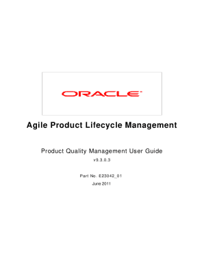 Fillable Online Agile Product Lifecycle Management Product Quality Management User Guide Fax ...