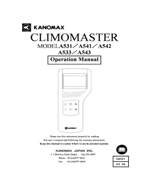 Fillable Online Kanomax Climomaster Series Manual PDF (1.0 MB ...