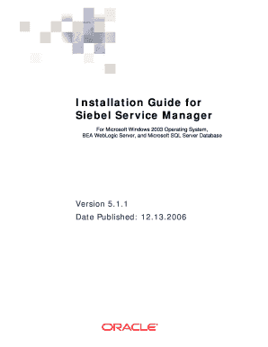 Fillable Online Siebel Service Manager Installation Guide. Hyperion System 9 BI+ Analytic ...